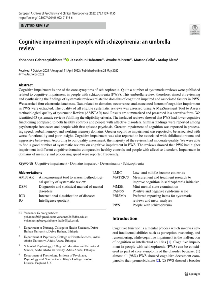 cognitive-impairment-in-people-with-schizophrenia-an-umbrella-review