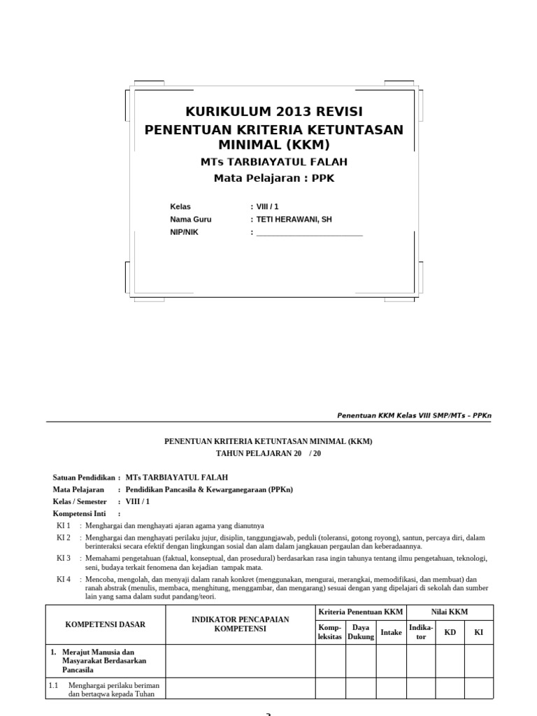 Penentuan KKM Kls 8 TF | PDF | Ilmu Sosial | Kajian Bahasa Asing