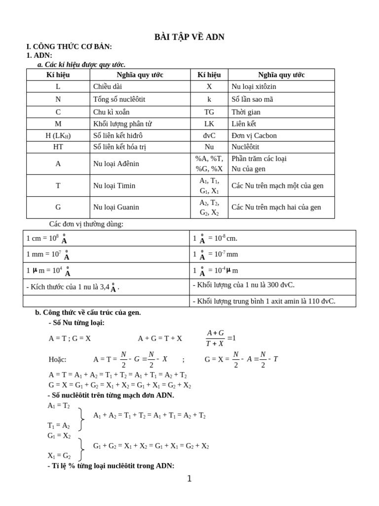 BAI TAP ADN HSG SINH 9 hà | PDF