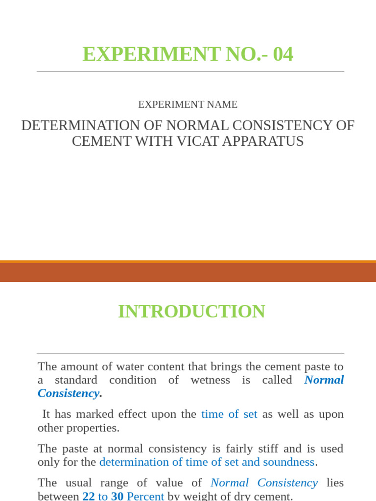 Normal Consistency | PDF | Cement