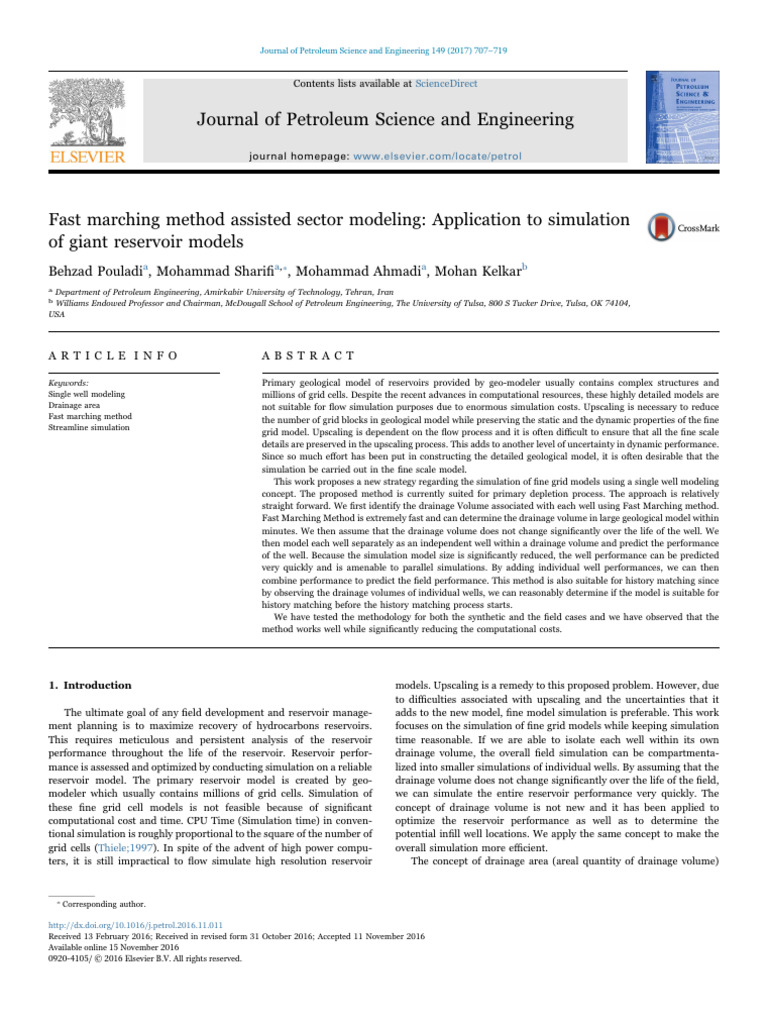 Fast Marching Method Assisted Sector Modeling - Application To ...