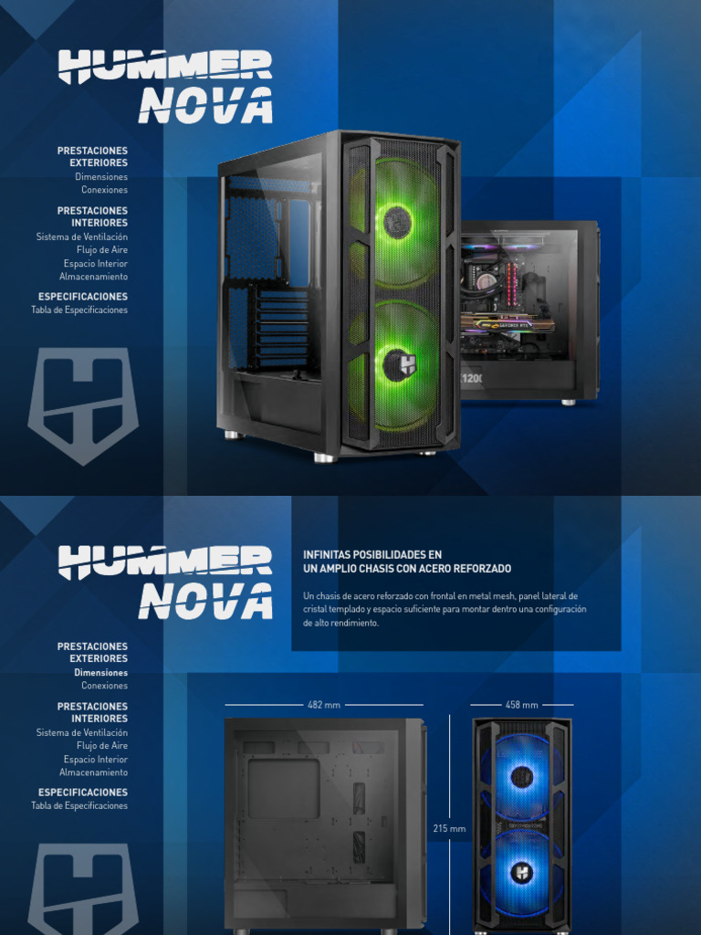 Fm9hg5nmvt-Nox Hummer Nova Product Sheet Es | PDF | Disco duro | Unidad de estado sólido