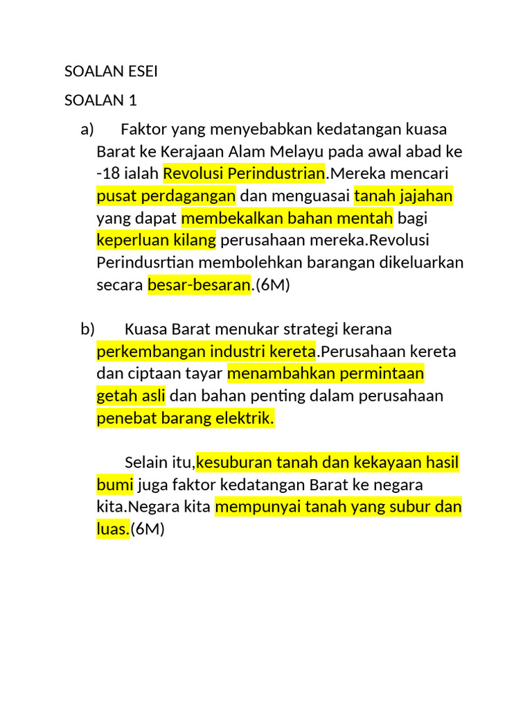 SOALAN ESEI No.1 | PDF