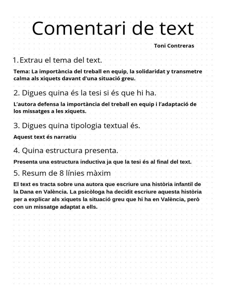 Comentari de Text PDF | PDF