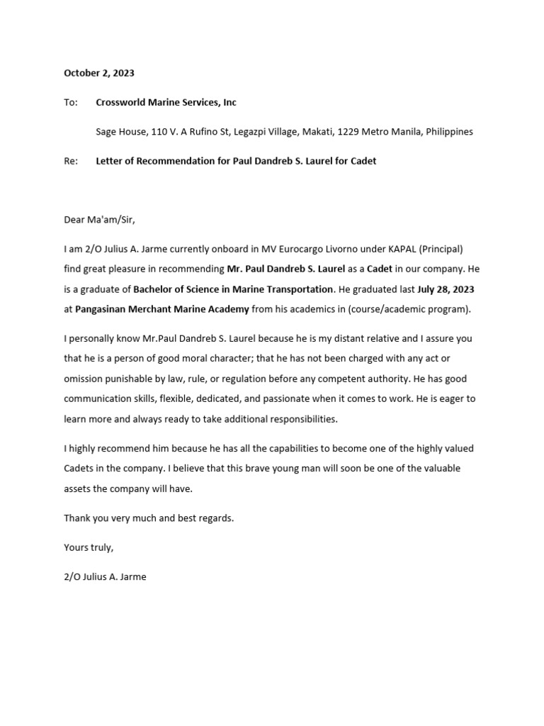 Rec Letter | PDF
