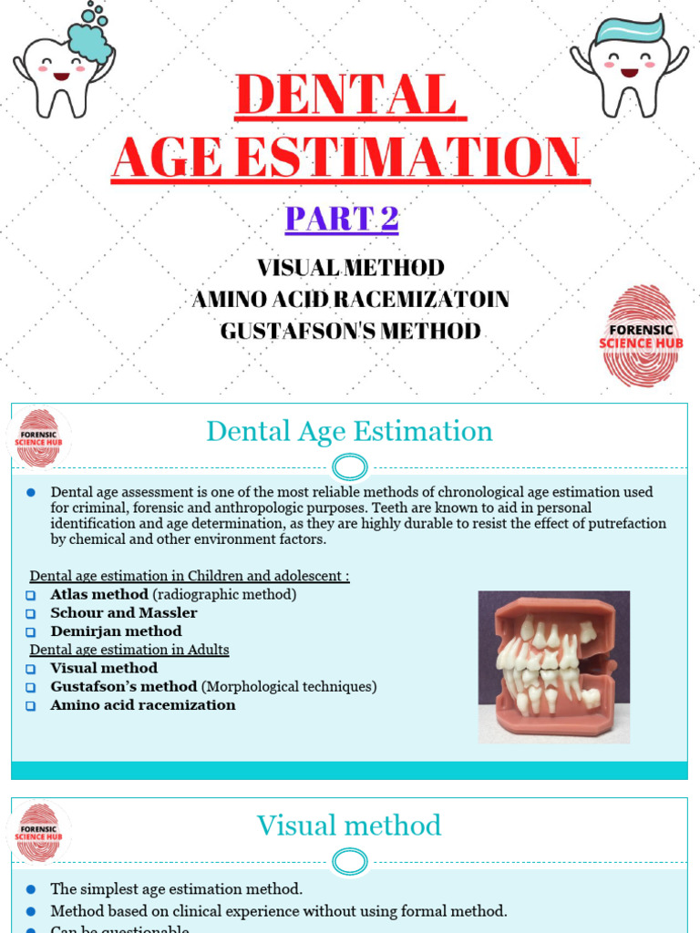 Dental Age Estimation 2 | PDF | Dentin | Tooth