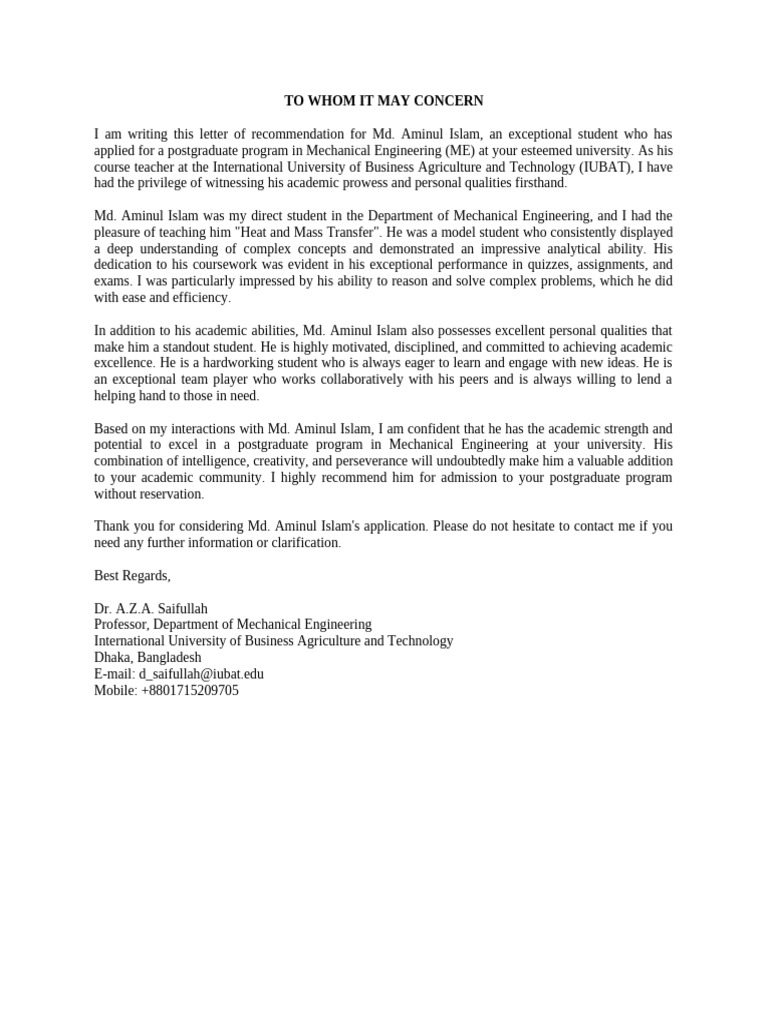 LOR Dr. A.Z.A. Saifullah Sir | PDF