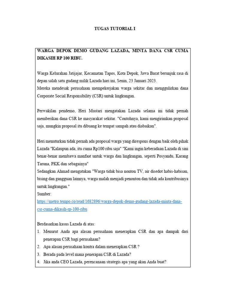 Tugas Tuton 1 Sesi 3 Manajemen | PDF