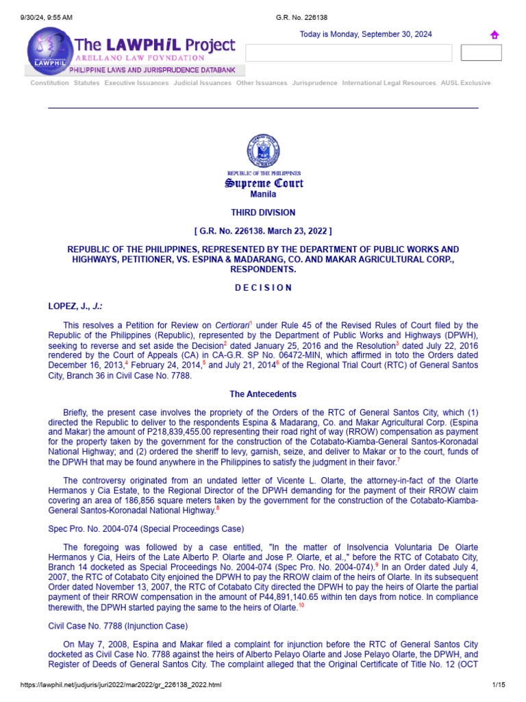 G.R. No. 226138 | PDF | Lawsuit | Judgment (Law)