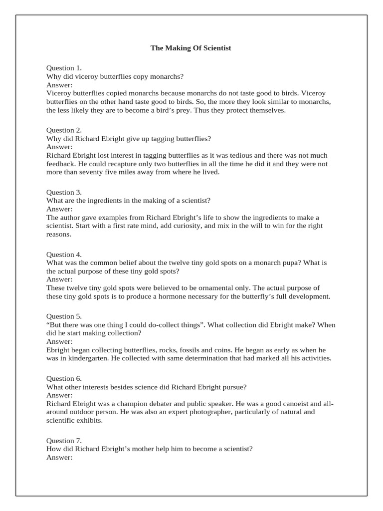 making of scientist | PDF | Butterfly | Science