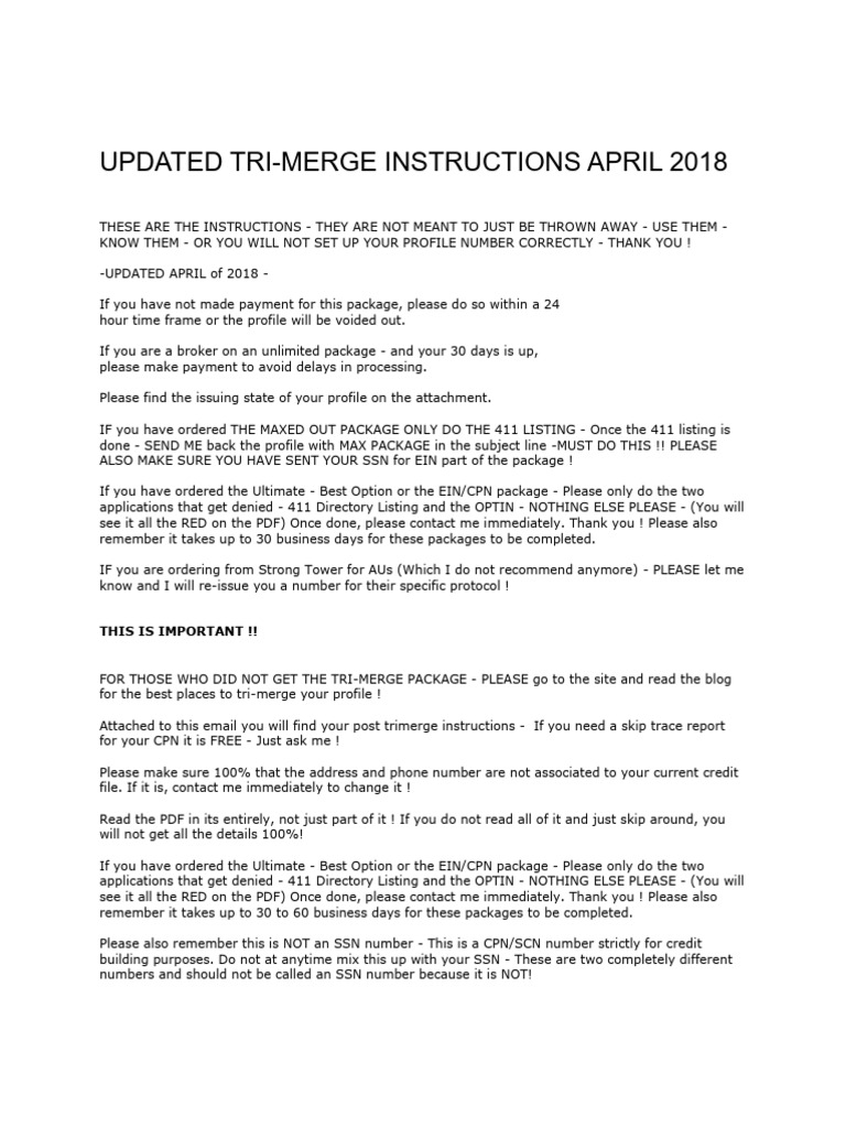 Tri Merge CPN | PDF | Credit History | Credit