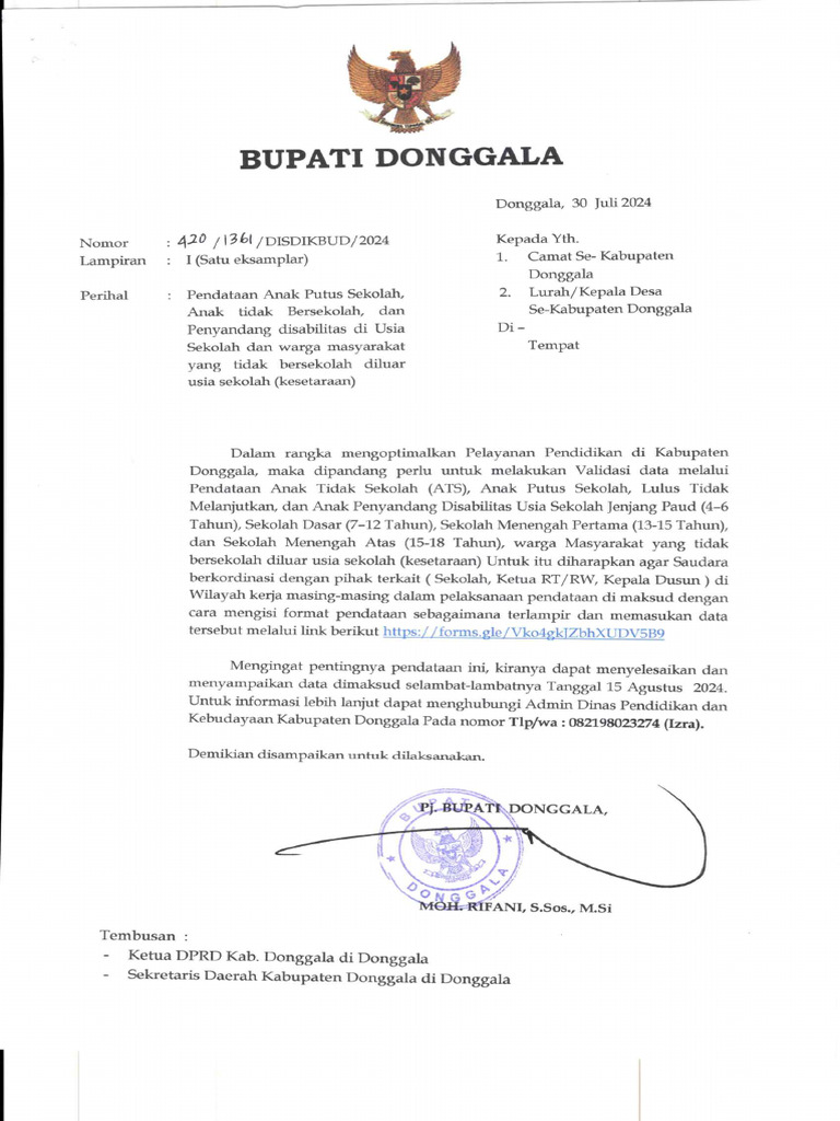 Surat Pendataan Aps | PDF