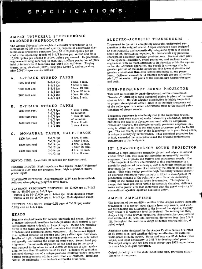 Ampex Preamp | PDF