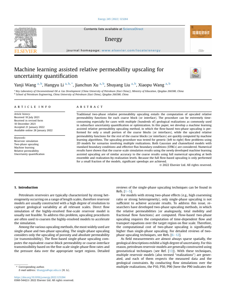 Machine Learning in Permeability Upscaling | PDF | Statistical ...