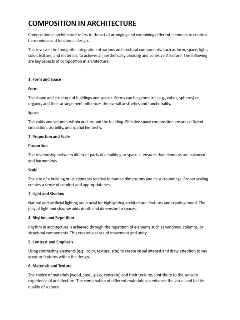 Composition in Architecture | PDF | Composition (Visual Arts)