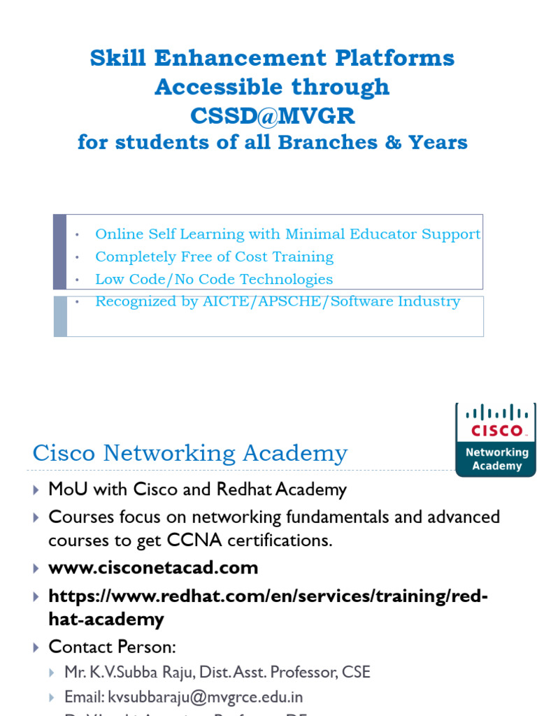 Skill Enhancement During Engineering Education@MVGR | PDF | Computing ...