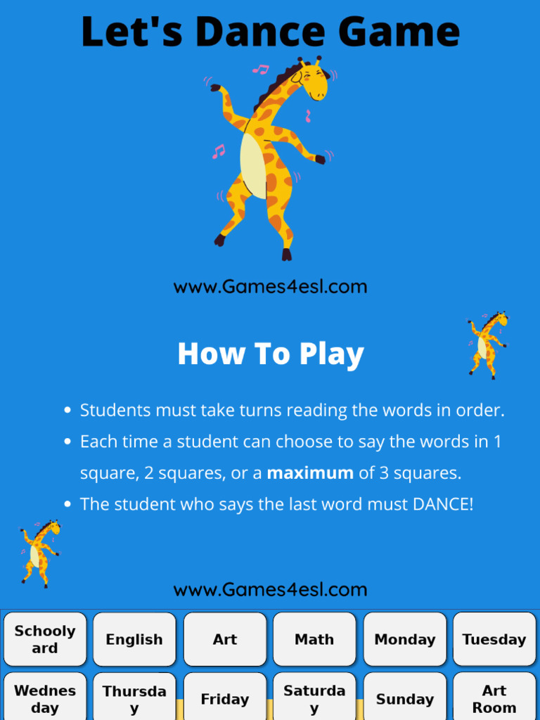 Lets Dance Game Blank Template | PDF