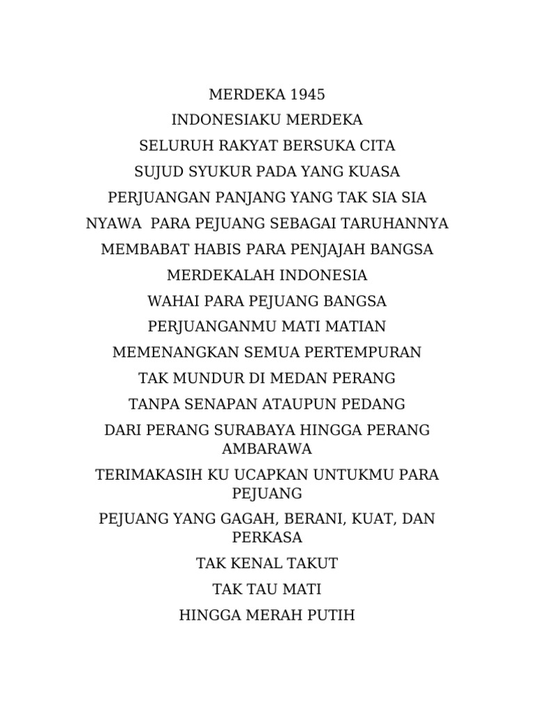 Puisi Merdeka 1945 | PDF