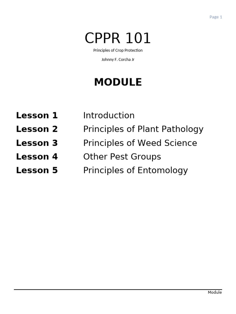 CPPR 101 MODULE 2nd Sem 2022-2023 | PDF | Pest (Organism) | Pathogen