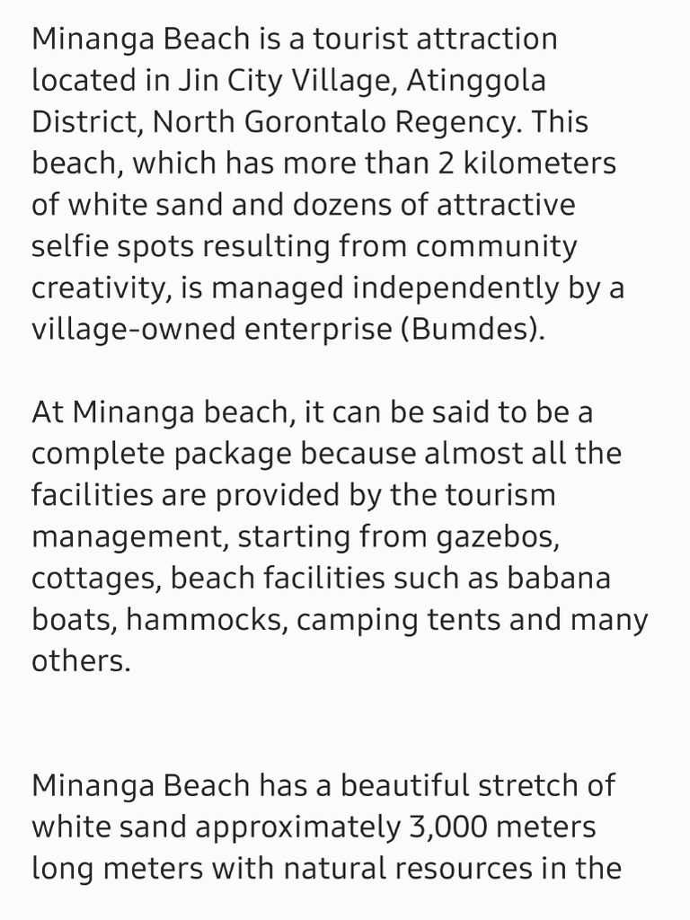 Minanga Beach | PDF
