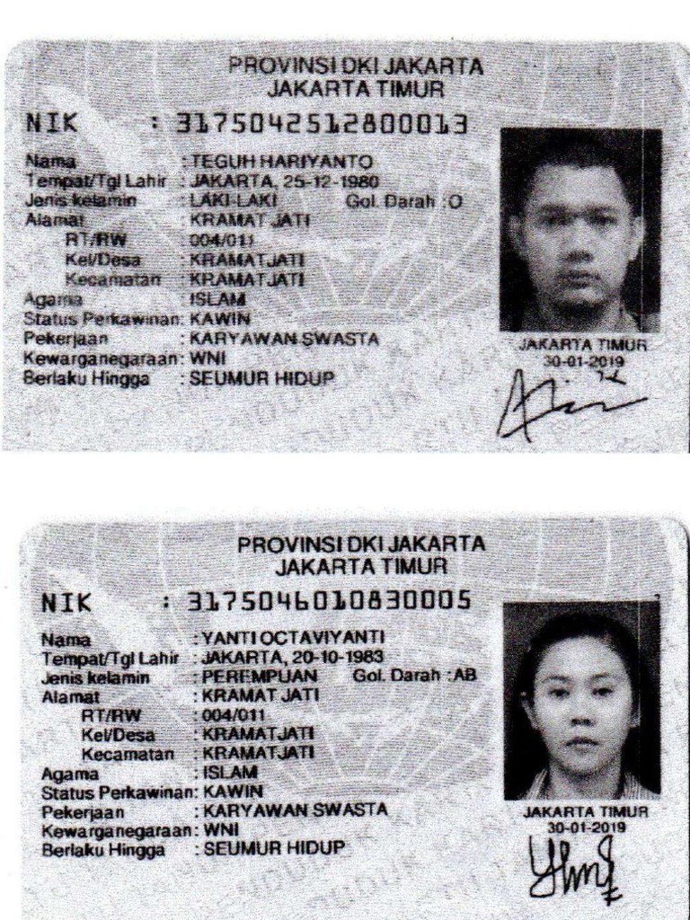 KTP Orang Tua Putra Pratama Riyan Prasetyo | PDF