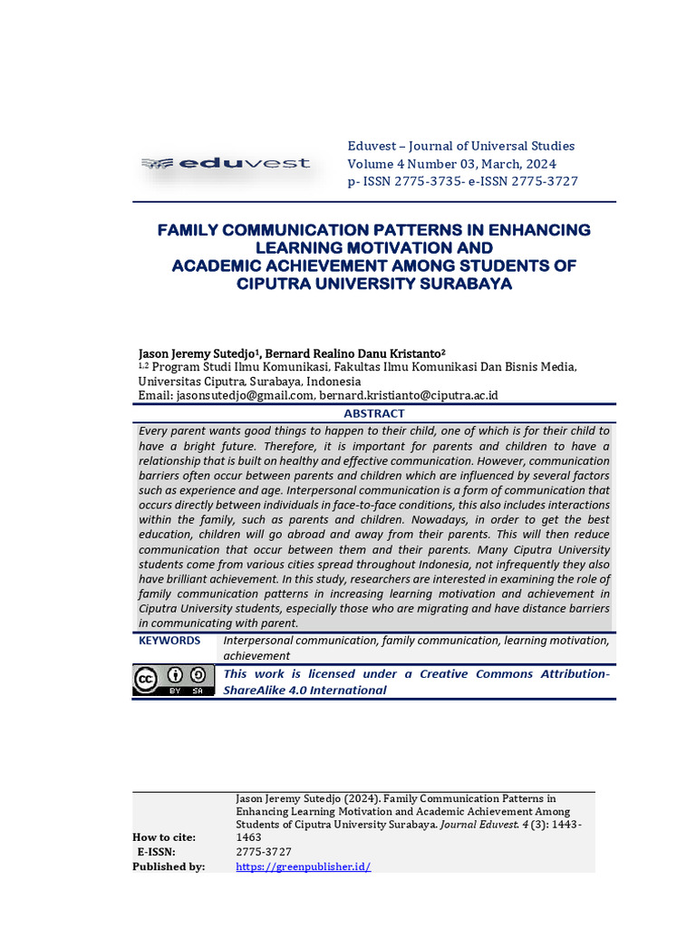 Family Communication Patterns in Enhancing | PDF | Communication ...