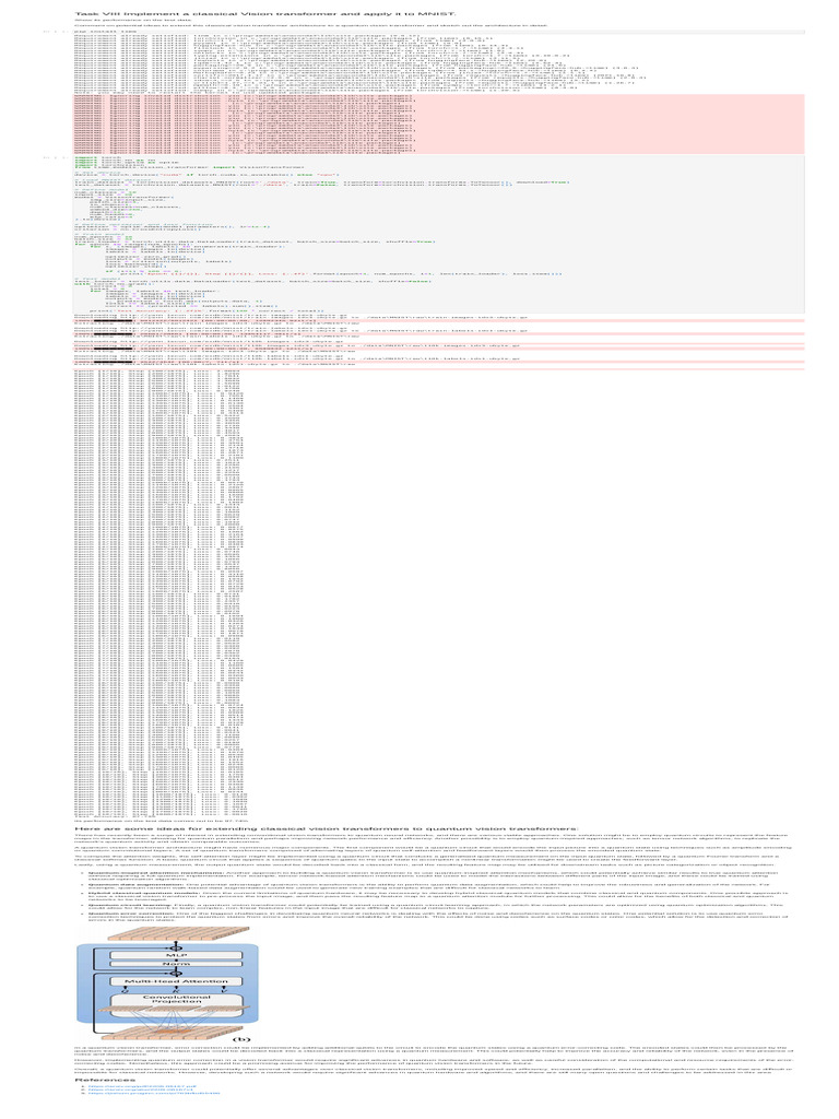 Task VIII Quantum Vision Transformer | PDF | Computer Science | Applied ...