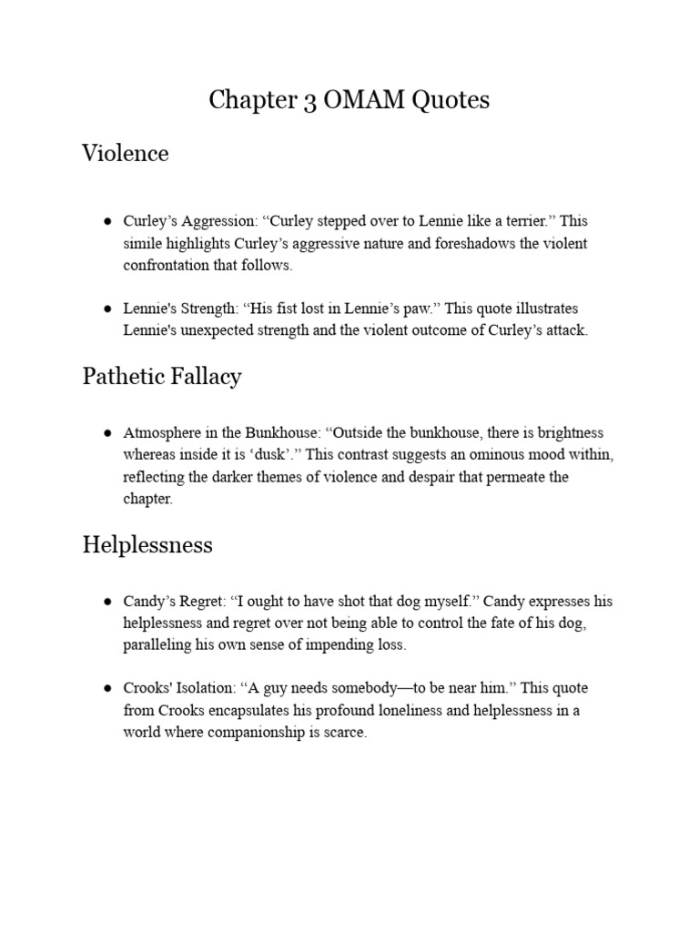 OMAM Chapter 3 Quote Analysis | PDF
