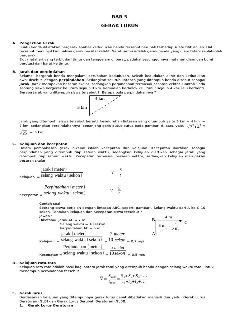 BAB 5 Gerak Lurus | PDF