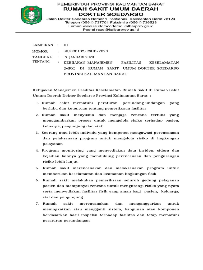 1A2 (Kebijakan Manajemen MFK) | PDF