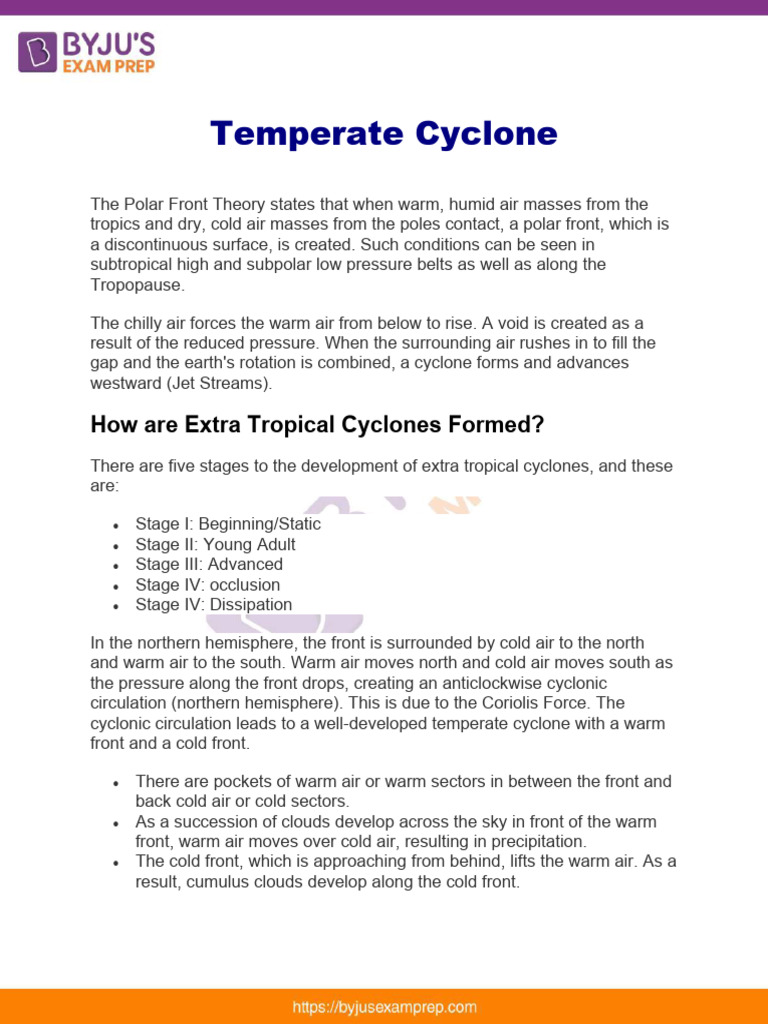 Temperate Cyclone Upsc Notes 42 | PDF | Cyclone | Tropical Cyclones