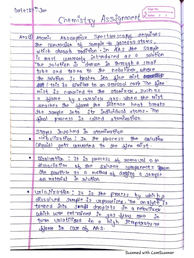 Chemistry Assignment 1 | PDF
