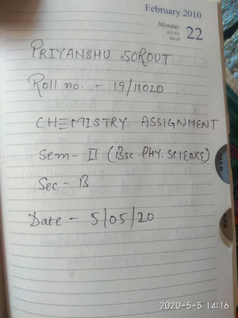 Phy Chem Assign | PDF