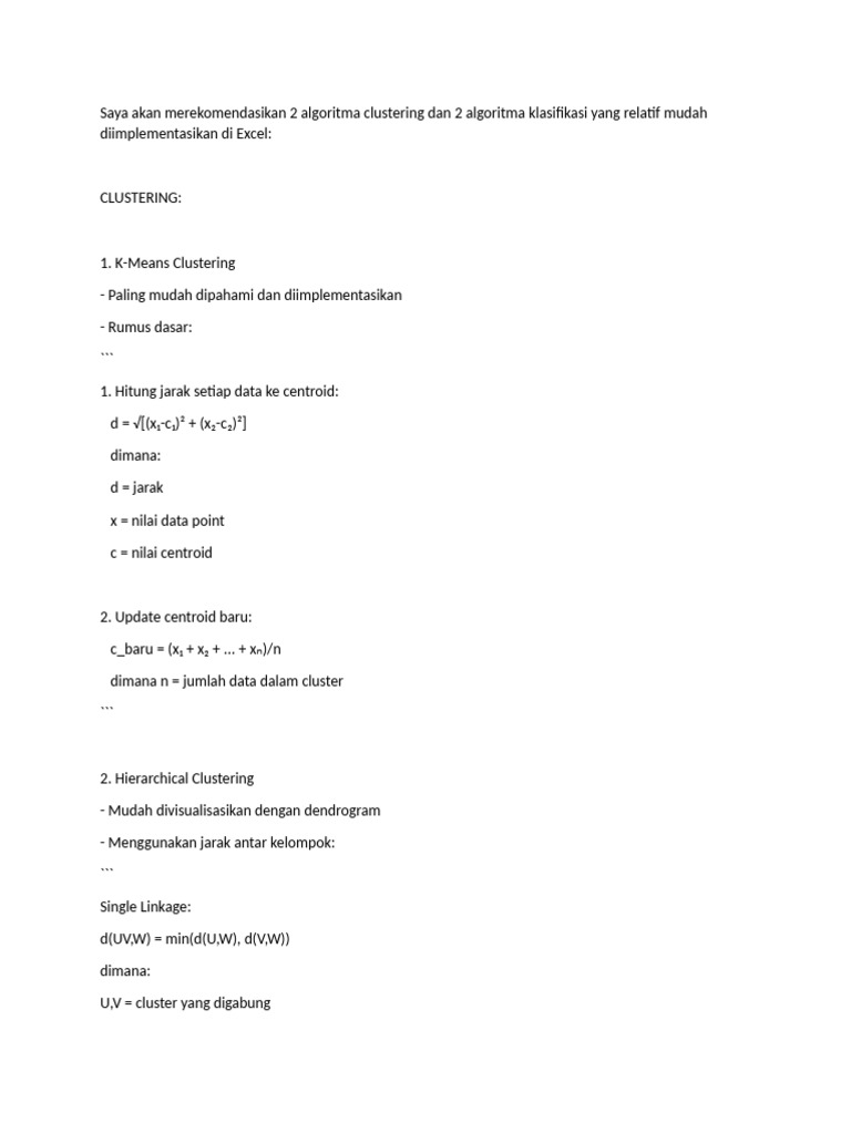 2 Algoritma Clustering Dan 2 Algoritma Klasifikasi Yang Relatif Mudah ...