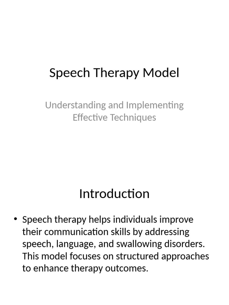Effective Speech Therapy Techniques | PDF