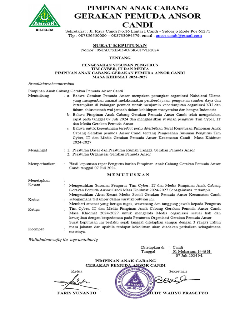 SK Tim Cyber Pac Candi 2024 - 011336 | PDF