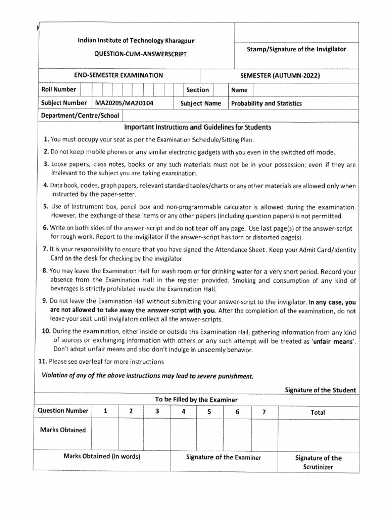 IIT KGP 2023 Paper | PDF