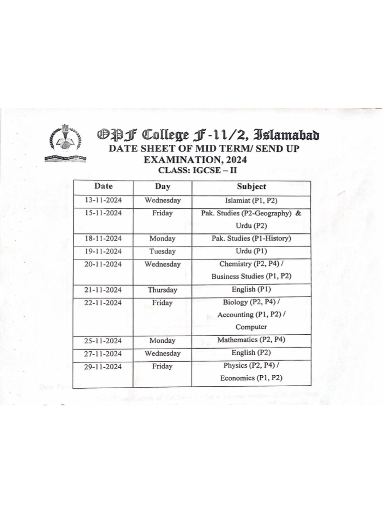 IGCSE-2 MIDTERM and SENDUP 2024 | PDF