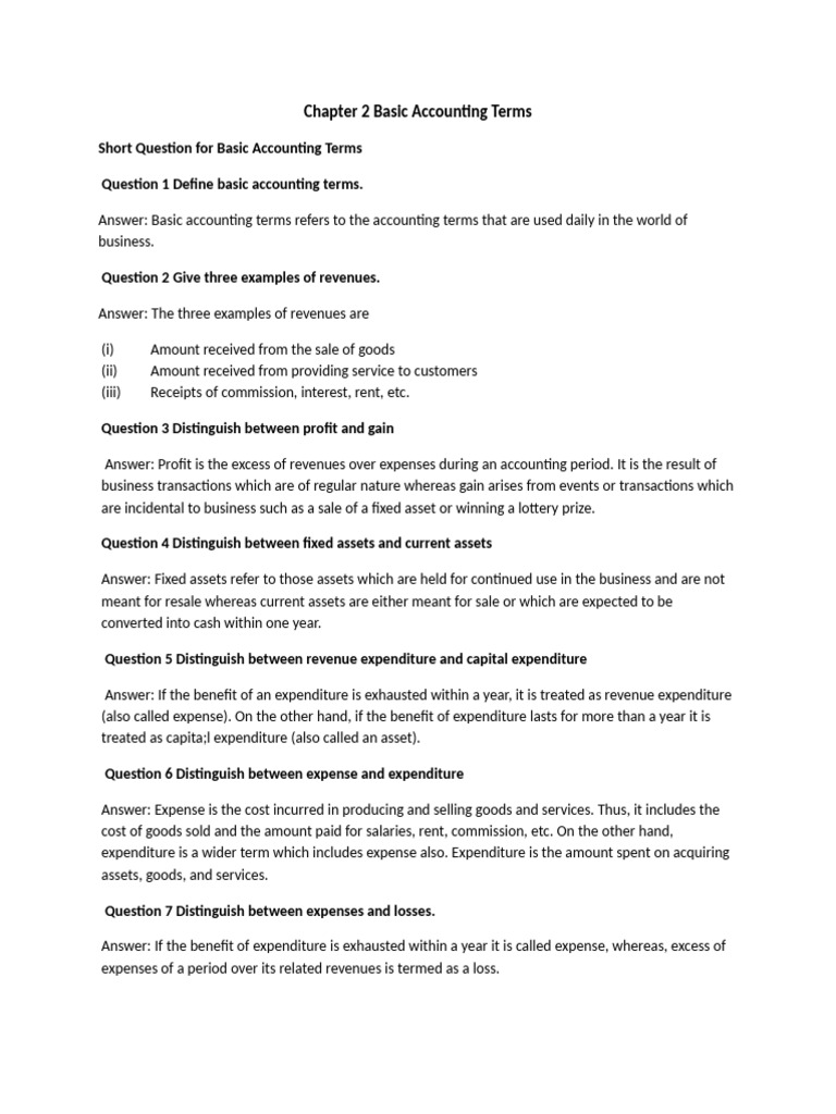 Basic Accounting Terms | PDF | Expense | Debits And Credits