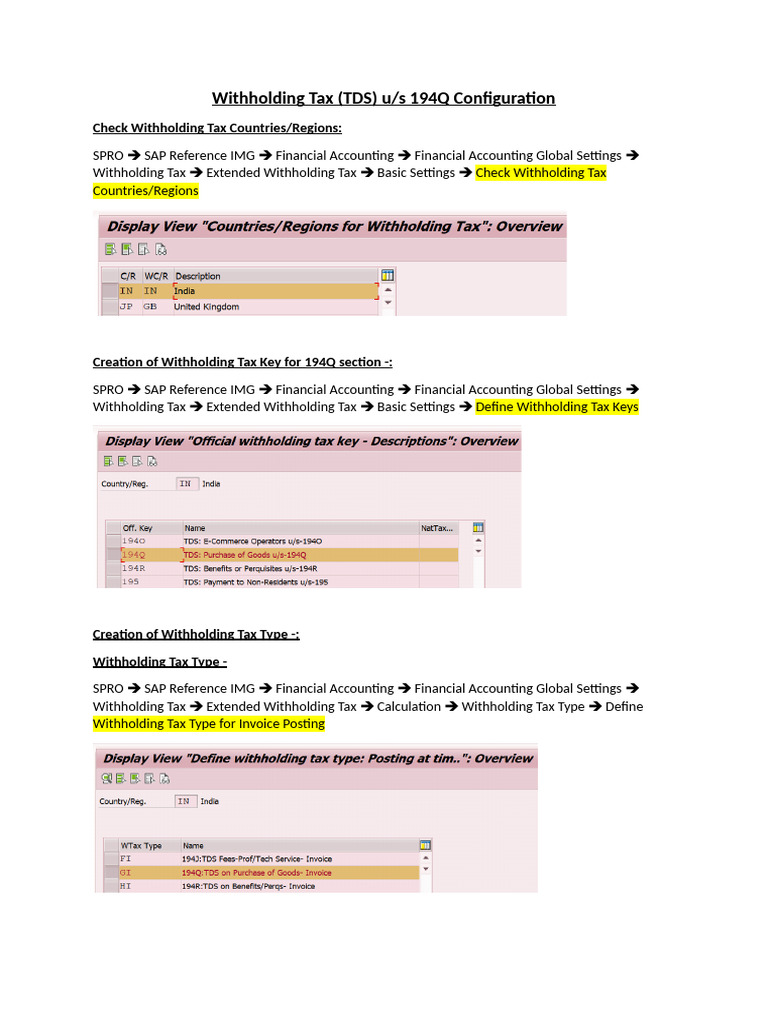 TDS Us 194Q Config. in SAP | PDF | Economies | Public Finance