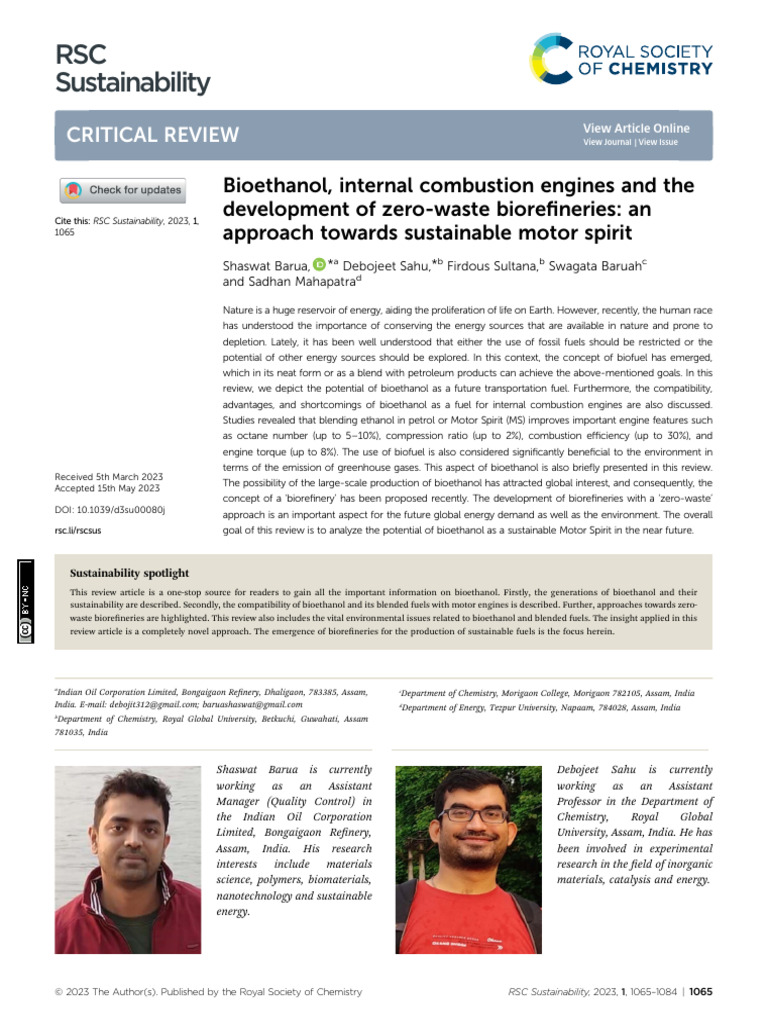 Bioethanol, Internal Combustion Engines and The | PDF | Biofuel | Gasoline