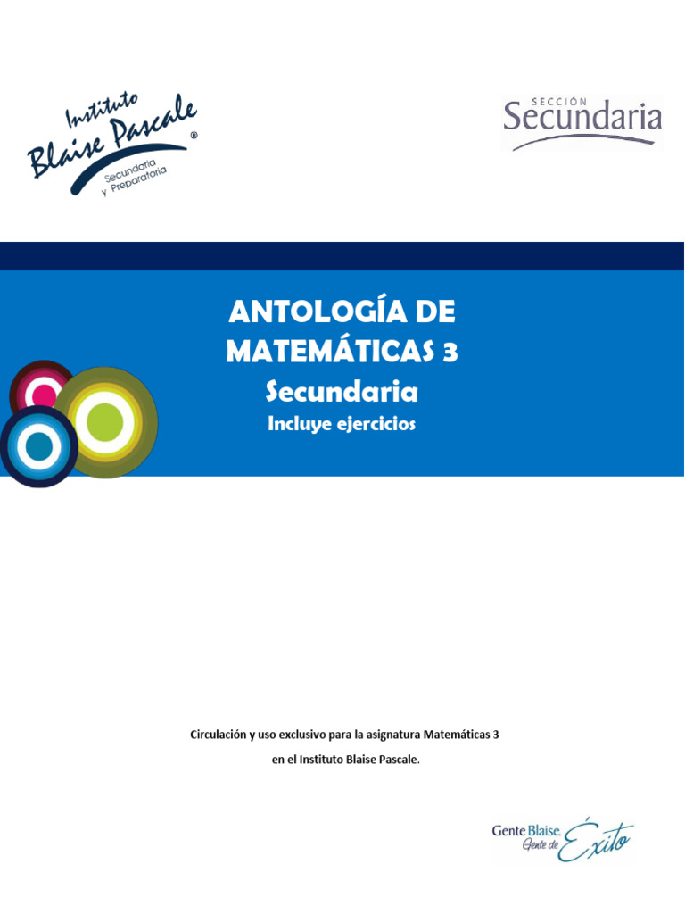 ANTOLOGÃ A DE MATEMÃ TICAS 3, SECUNDARIA 2023 - Final | PDF | Matemáticas | Geometría euclidiana
