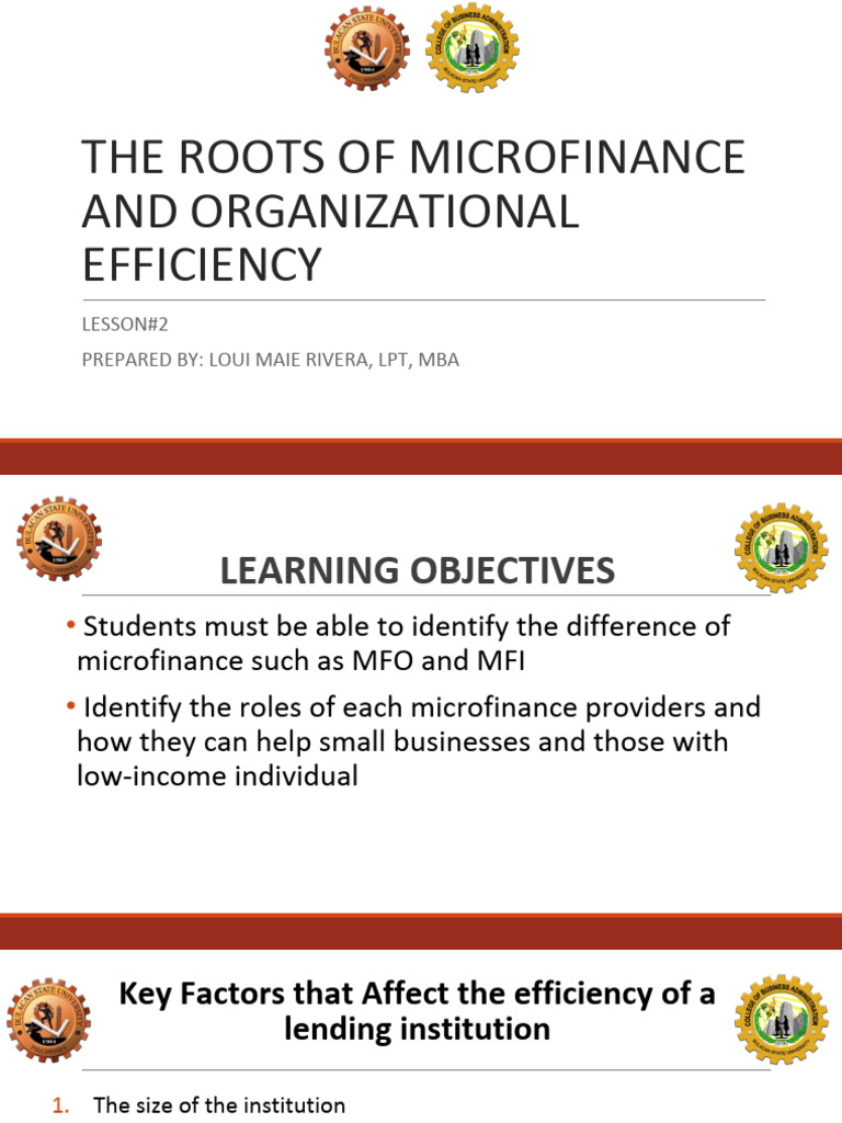 Lesson 2 Microfinancing | PDF | Microfinance | Microcredit