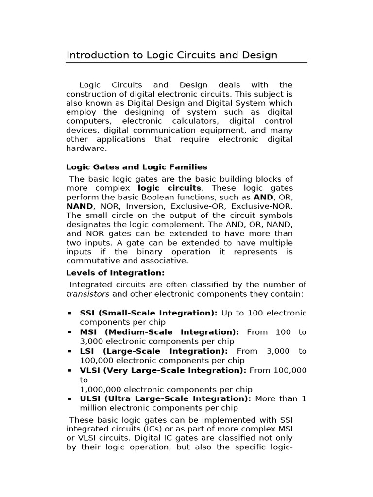 Logic Circuits Design Experiment1 2023 | PDF | Logic Gate | Integrated Circuit