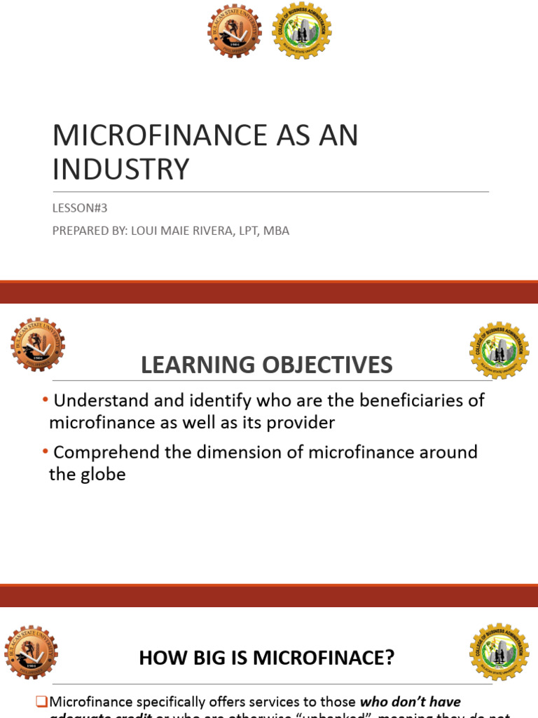 LESSON-3-MICROFINANCING | PDF | Microfinance | Banks
