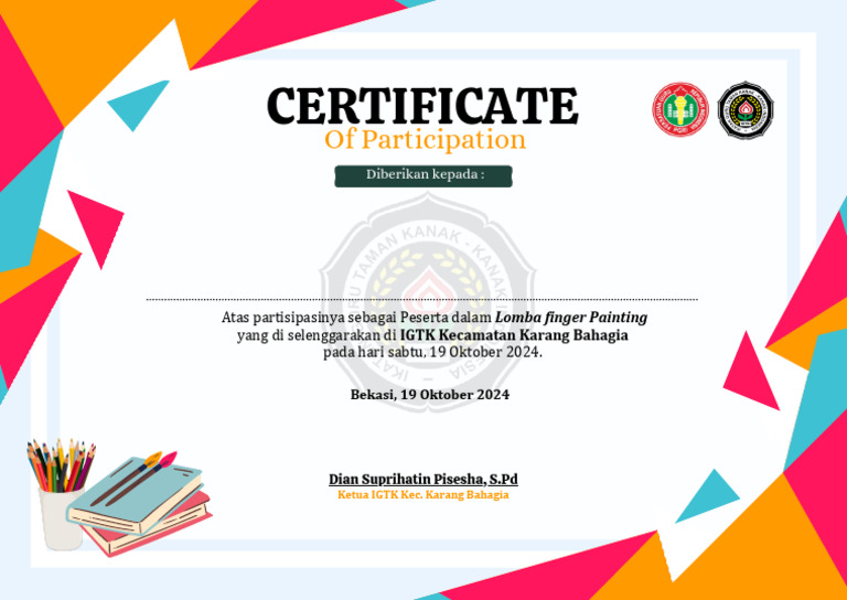 Sertifikat Finger Painting IGTK | PDF