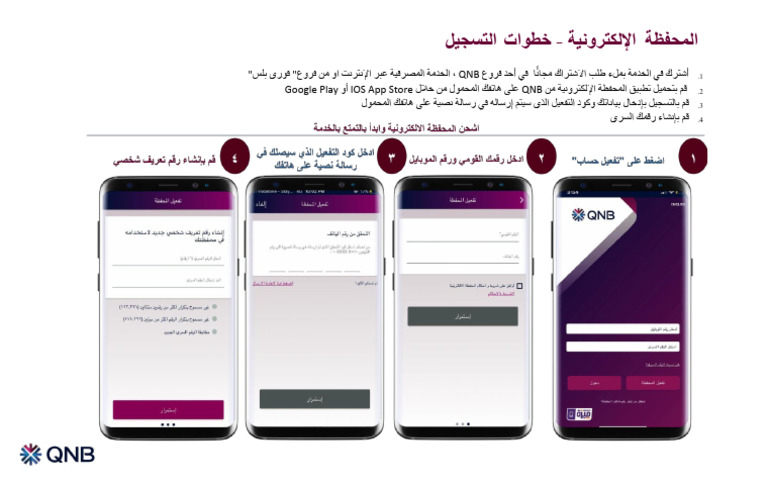 E-wallet sign up steps Arabic | PDF