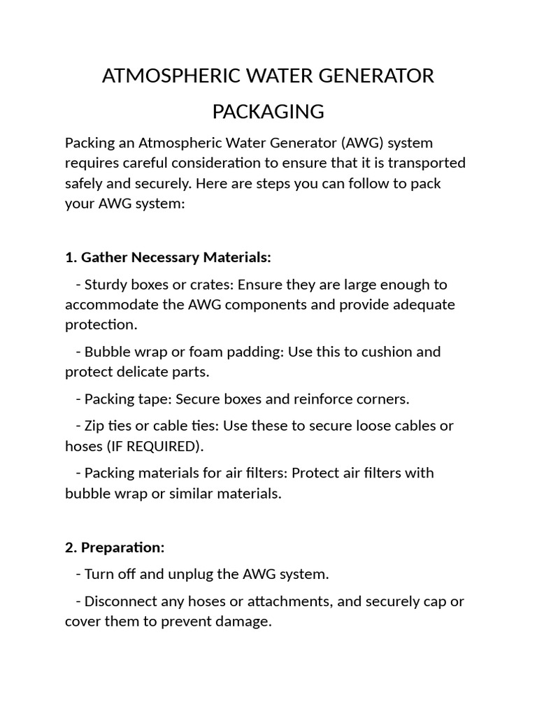 Packaging of AWG | PDF