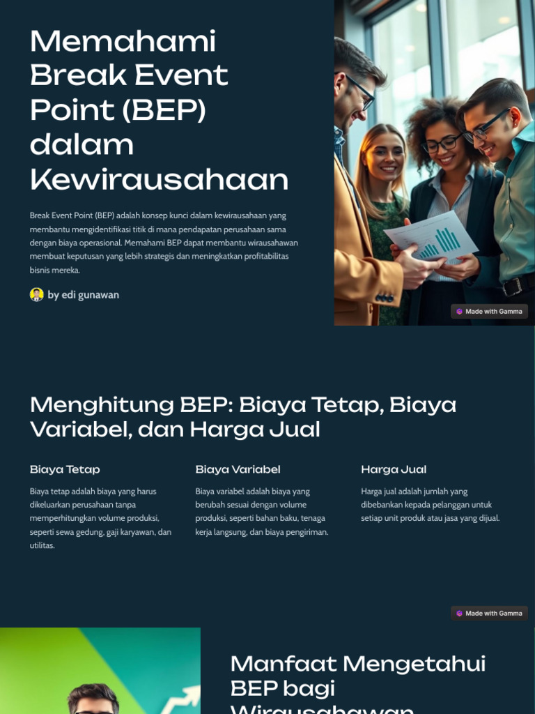 Memahami Break Even Point dalam Bisnis | PDF | Bisnis | Pengelolaan ...