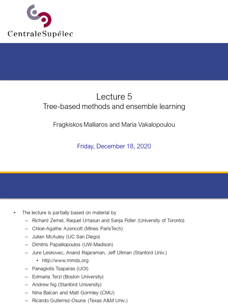 2EL1730-ML-Lecture05-Trees and Ensemble Learning | PDF | Statistical Classification ...